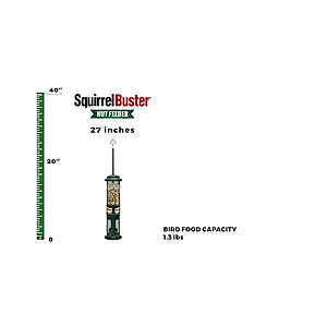 Squirrel Buster Nut Feeder Squirrel-Proof Bird Feeder for Nuts and Fruit, Two Meshes