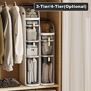 ILWorkTLs 4-Tire Plastic Slim Storage Cabinet,Rolling Narrow Organizer with Toilet Paper Holder, Multifunctional Floor Cabinet for Small Spaces Bathroom Kitchen Bedroom Living Room