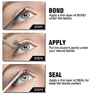FLOMAZE Lash Bond and Seal DIY Eyelash Extension Glue Super Strong Hold Eyelash Adhesive Sensitive Waterproof, Gentle Formula Latex-Free Eyelash Glue