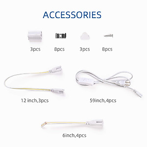 LELEJU LED Shop Light 3FT, 15W, 6000K, 1500lm, Linkable Utility Shop Lights, LED Ceiling & Under Cabinet Light, T5 Integrated Single Fixture (Pack of 4)