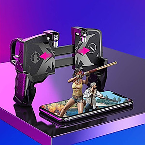 Mobile Game Controller L1R1 Triggers [ 2 Finger ], FPS or Battle Royale Controller Gaming Grip Joystick Gamepad, Shoot Aim Keys for 4.7-6.5" Android/iOS Phone