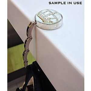 Vintage Asian Art Geisha Women Portable Handmade Handbag Bag Purse Hook Hanger Accessory Glass Metal