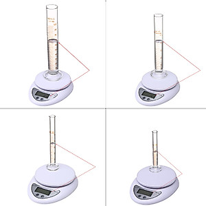 Thick Glass Graduated Measuring Cylinder Set 5ml 10ml 50ml 100ml Glass with Two Brushes