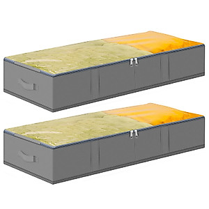 Colemoly Under Bed Storage 2 Pack Storage Containers with Sturdy Sides and Bottom, Large Organizers for Closet Organizers and Storage, Blanket Storage, Clothing Storage