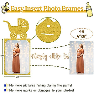 Baby Shower Decorations Gold- Welcome Baby Banner Pre-Strung & Baby Shower Photo Banner for Girls or Boys Baby Shower Gender Reveal Party Decor Supplies Baby Party Photo Booth Props
