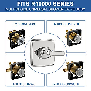 Replacement for Delta Faucet Ashlyn 14 Series Single-Function Shower Valve Trim Kit, Chrome Shower Trim Kit Shower Handle T14064(Without Cartridge)