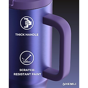 40 Oz Tumbler with Handle and Straw, Insulated Tumbler with Leakproof 2-in-1 Lid and Straw, Reusable and Portable Water and Coffee Stainless Steel Travel Mug, Vacuum Insulated (Iridescent)