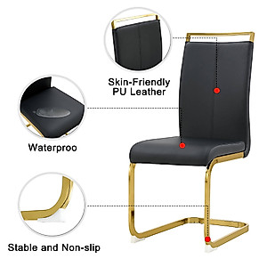 Btikita Dining Table Set for 6, Kitchen Table Chairs Set of 6, Modern Dining Room Set with 63 inch Marble Dinner Table PU Leather Upholstered Chairs for Dining Room Kitchen