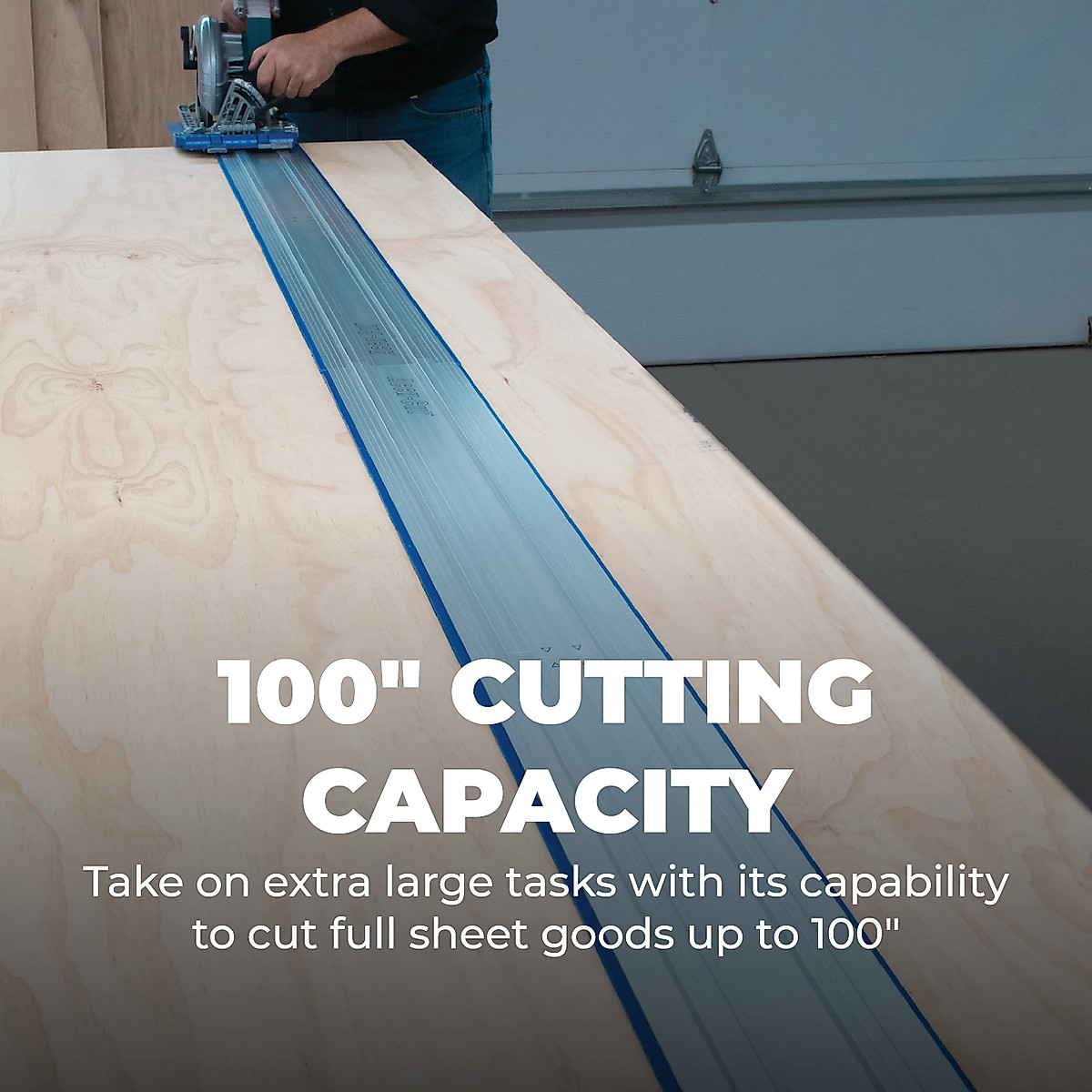 Kreg KMA3700 Accu-Cut XL - Track Saw Guide - With Universal Sled - Make Cross-, Rip- & Angled-Cuts Easily - Straight Cut Guide Track System - Circular Saw Track Guide