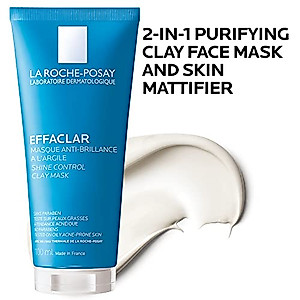La Roche-Posay Effaclar Clarifying Clay Face Mask for Oily Skin, Unclogs Pores and Controls Shine Without Over-Drying, Packaging May Vary