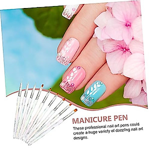 FRCOLOR 9Pcs Nail Pen nail liner brush arts & crafts nail gem picker nail dotting pen lipstick pen nail art supplies nail supplies lipstick applicator lip liner tool Japanese-style Acrylic