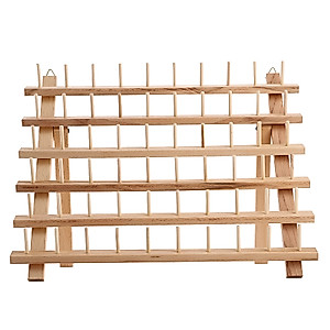 Tosnail 2 Pack 60 Spools Wooden Thread Holder Thread Rack Sewing and Embroidery Thread Organizer