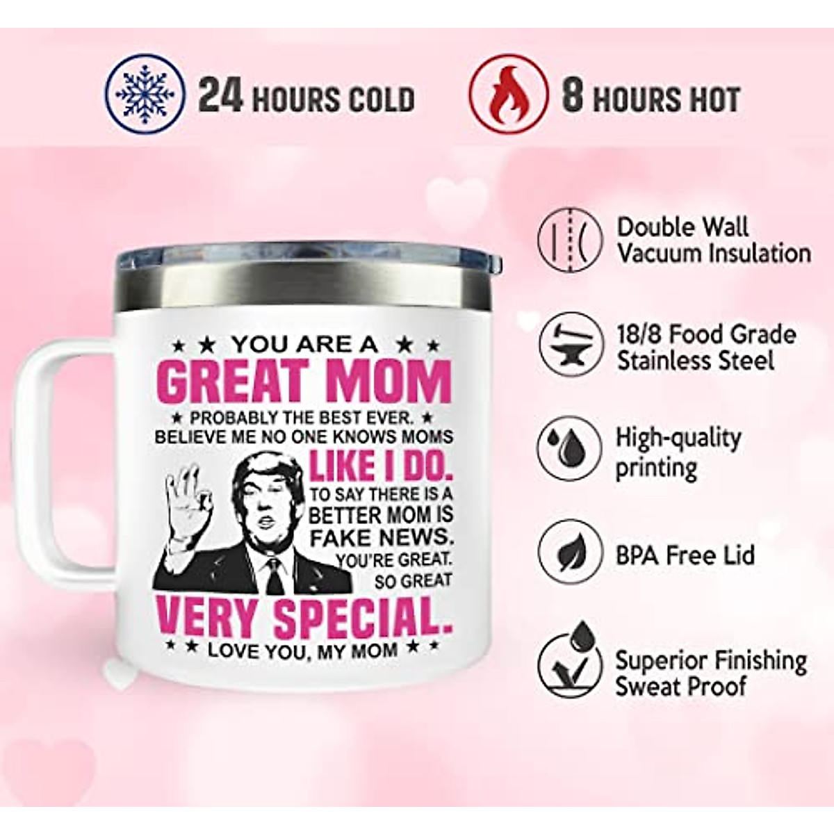 LIZAVY - Gifts for Mom from Daughter, Son - Mom Gifts from Daughters, Sons - Birthday Gifts for Mom, Mom Birthday Gifts - Mothers Day Gifts for Mom - Mothers Day Gifts from Daughter - Mom Mug 14Oz