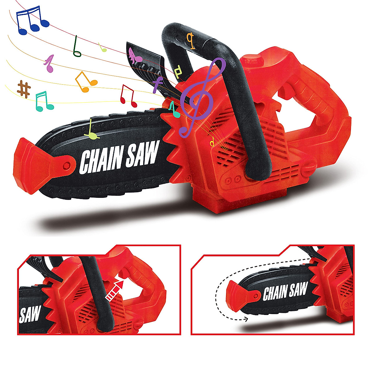 JOYIN 9Pcs Kids Tool Set, Pretend Play Toddler Tool Toys with Construction Worker Box & Electronic Drill Chainsaw Toy for Boy Girl Halloween Present Birthday Dress Up Party Favors