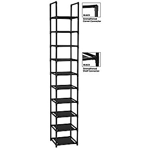 FIDUCIAL HOME 10 Tiers Shoe Rack Space Saving Vertical Single Pairs Sturdy Shoe Shelf Storage Organizer