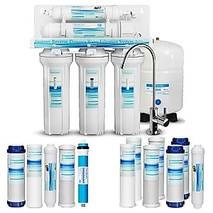 Geekpure 5-Stage Reverse Osmosis RO Drinking Water Filter System with Extra 7 Filters-75 GPD