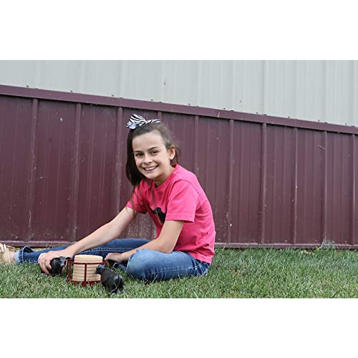 Little Buster Toys Hay Feeder - Round Bale Hay Feeder in Red, 1/16th Scale