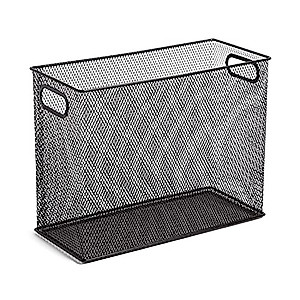 U Brands Mesh Steel Desktop Hanging File Holder, Letter Size, 12.4" x 9.53" x 5.5", Black - 457U00-06