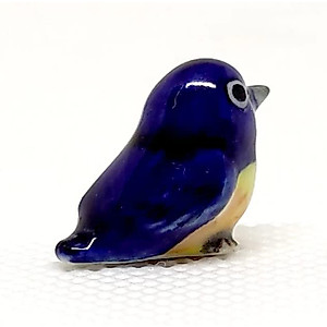 SSJSHOP Bird Micro Tiny Dollhouse Figurines Hand Painted Ceramic Animals Collectible Gift Home Garden Décor (Blue Bird)