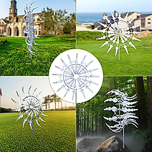 RIBOZRS Metal Plastic Windmill Suitable for courtyard, garden and outdoor decoration