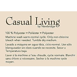 Newbridge Blue Circle Stitch Contemporary Boho Chic Print Indoor/Outdoor Soil Resistant Fabric Tablecloth, 60” X 84” Oval, Blue