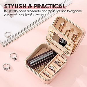 Yogeaw Small Travel Jewelry Holder Organizer - A Initial Mini Jewelry Box | Travel Essentials Case for Women Girl | Personalized Blue Jewelry Case | Christmas Back to School Graduation Birthday Gifts