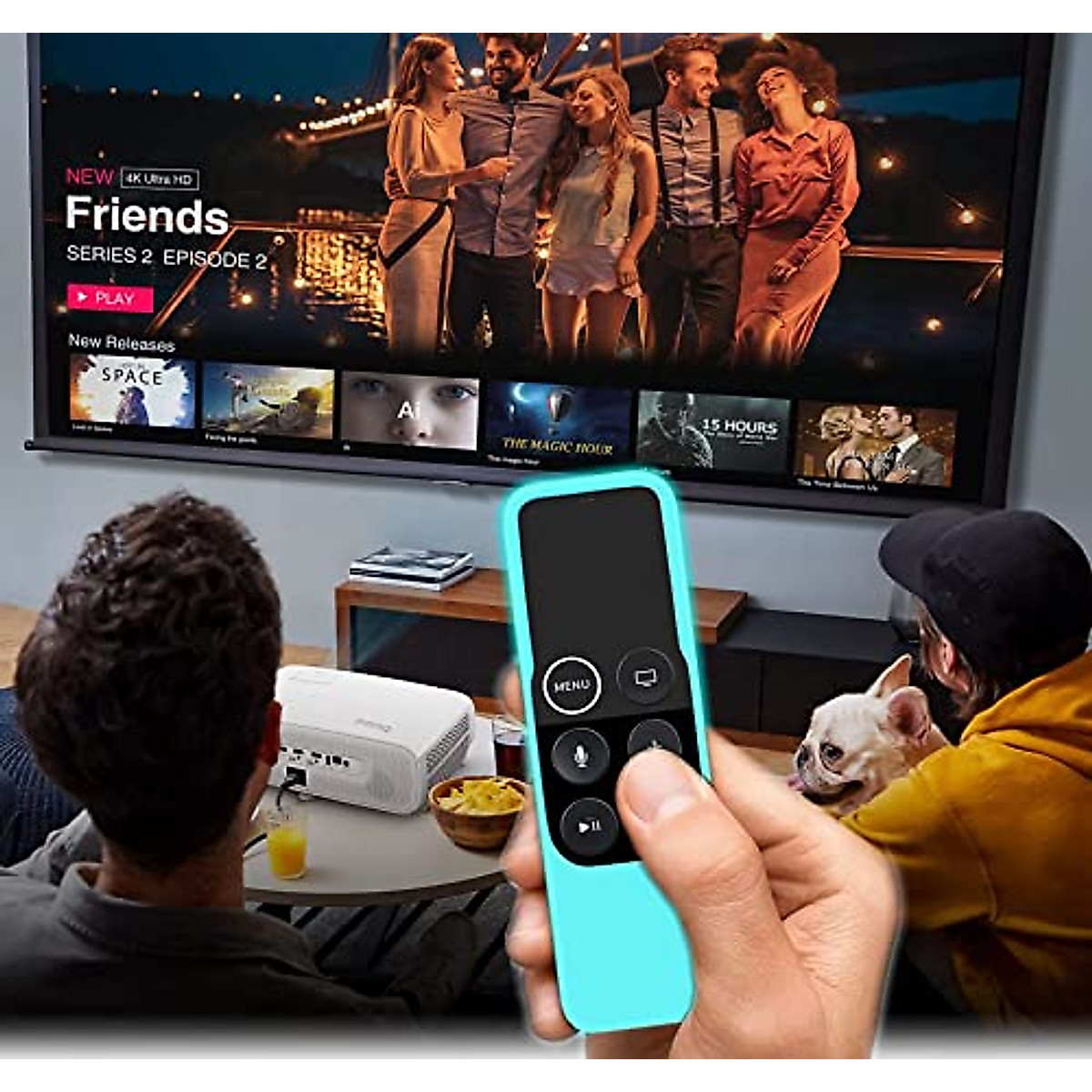 Case Compatible with Apple TV 4K/ 4th Gen Remote Light Weight Anti-Slip Shock Proof Silicone Cover for Controller for Apple TV Siri Remote Glow in The Dark
