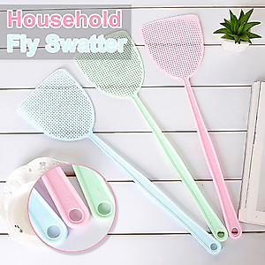 Fly Swatter - Cute Colorful Plastic Fly Swatter - Lightweight Flyswatters with Long Handle, House Fly Swatter for Indoor/Outdoor Flie, Mosquito, Bee Deals of The Day Lightning Deals