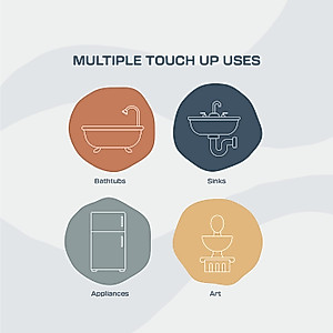 Oslo Home Porcelain + Appliance Touch Up Paint, Desert Beige, 20ml, High Gloss, w/Brush in Bottle, for Bathroom Fixtures, Metal