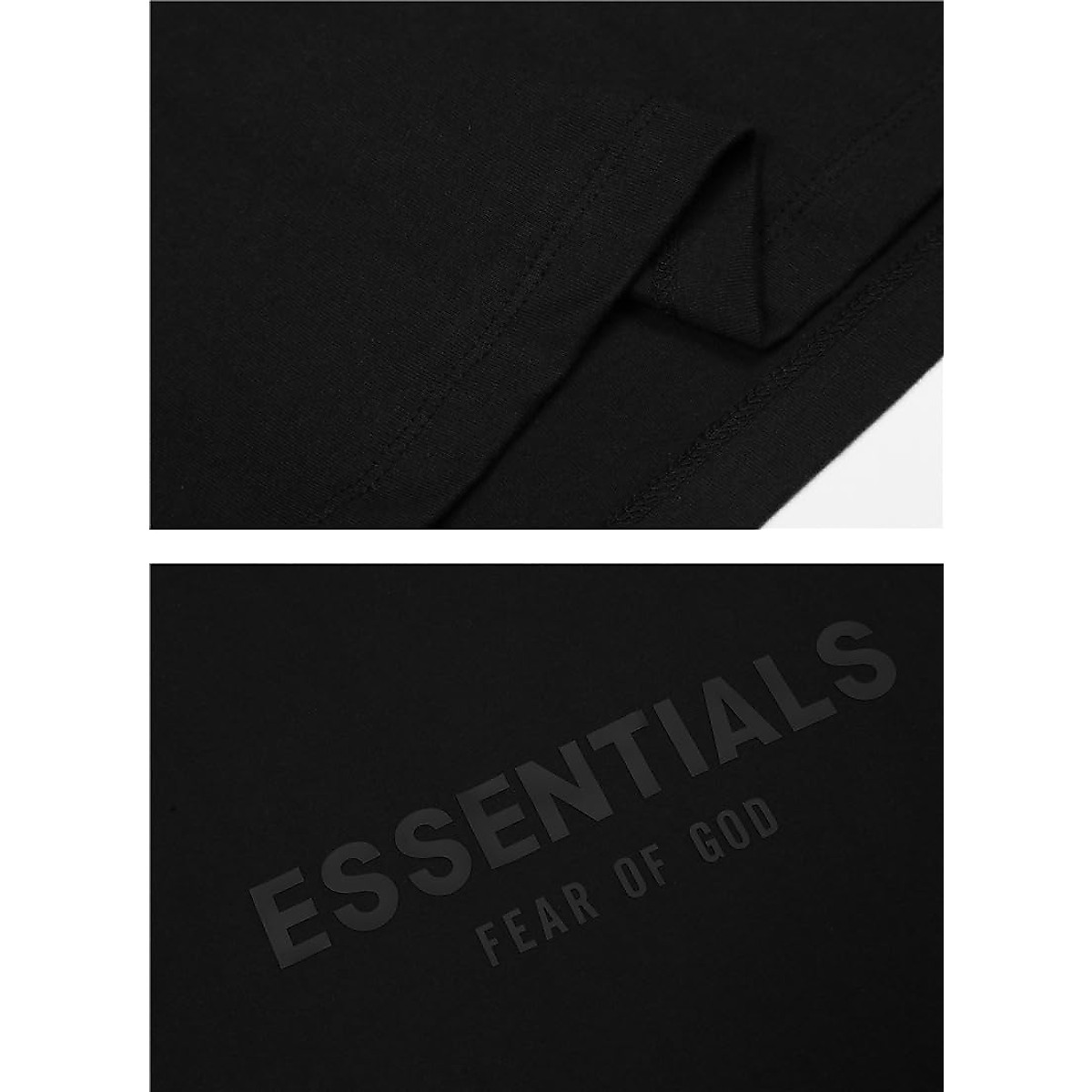 THE DINWEI NICE Hip Hop T-Shirt Ess Letter Print Couples Tee Sweatshirt for Men and Women Short Sleeve Oversized (Black,Small,Small)