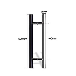 Klauer Barn Door Handle Stainless Steel Round Pipe Door Handle/Tempered Glass Door Push-Pull Handle/Sliding Barn Door Handle for Office, Hotel, Home - 3 Lengths (Size : 600×400mm) (Size : 600x400mm)
