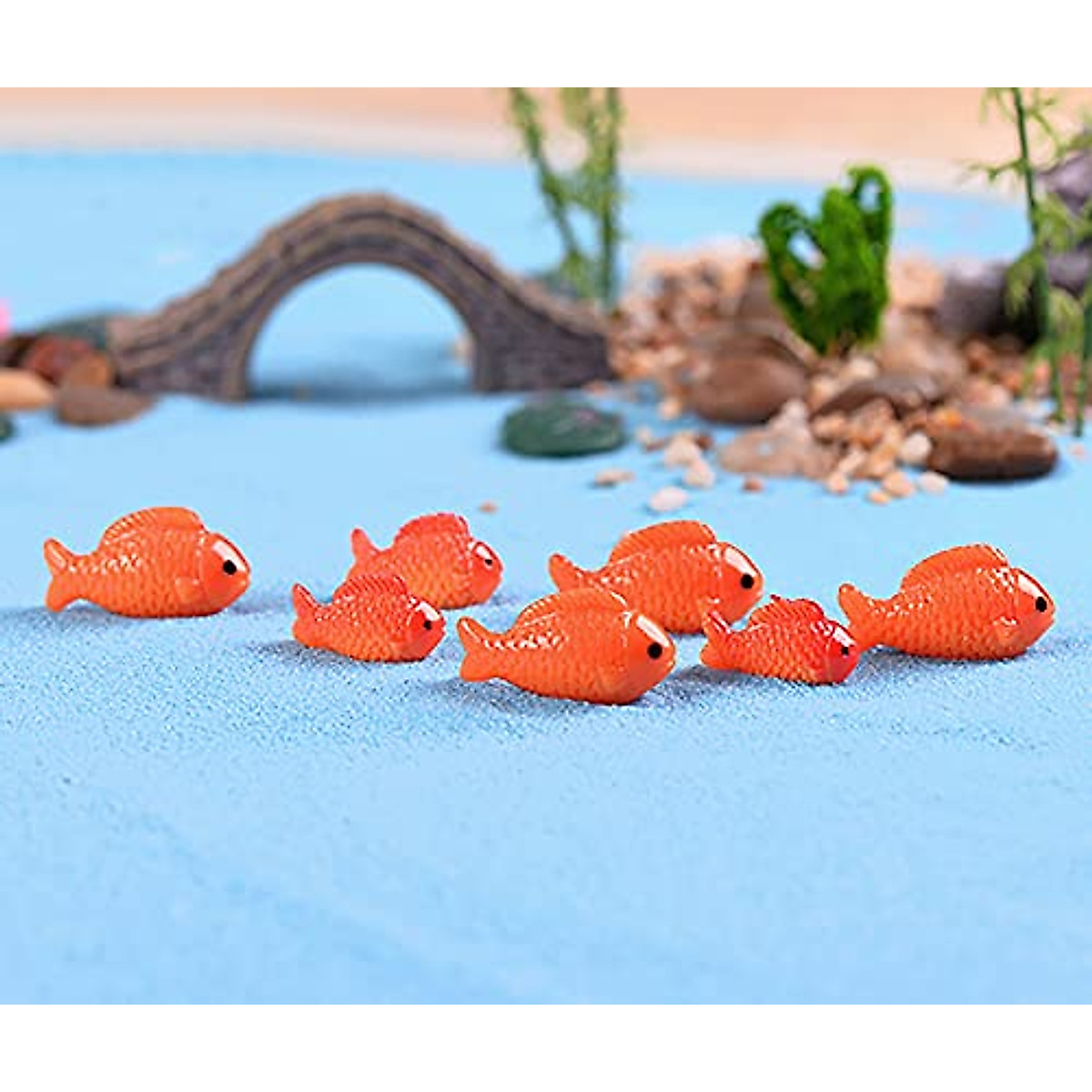 20 Pcs Resin Red Goldfish Mini Goldfish Figurines Fairy Garden Miniature Moss Landscape DIY Terrarium Crafts Ornament Accessories for Home Décor