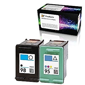 OCProducts Refilled Ink Cartridge Replacement for HP 98 and HP 95 for Officejet 150 100 H470 PhotoSmart D5160 C4180 2570 8030 8049 (1 Black 1 Color)