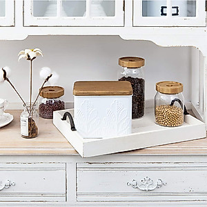 NIKKY HOME 4x6 Kitchen Metal Recipe Organization Box with Cards and Dividers, Plant Embossing Pattern