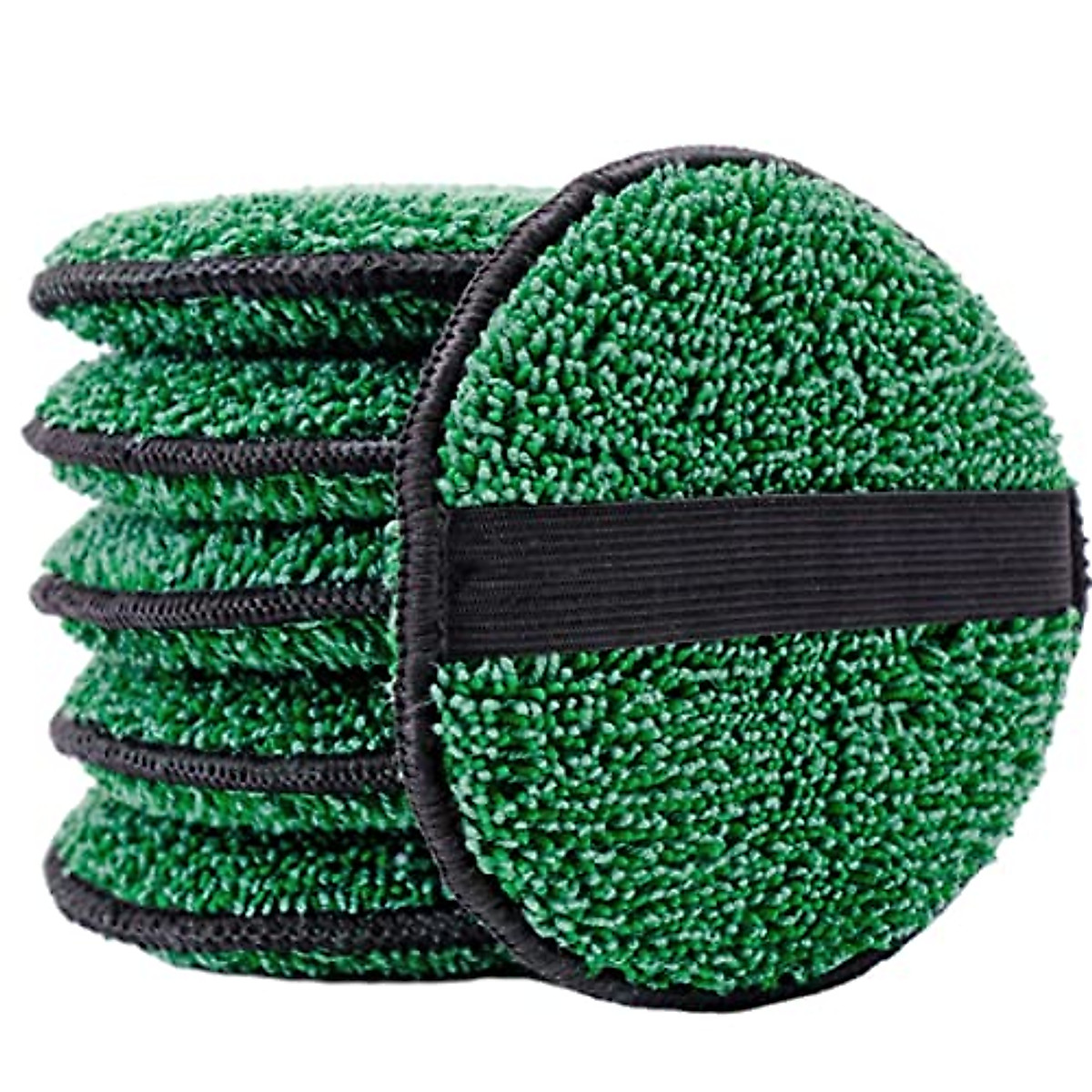 POLYTE Microfiber Buffing and Cleaning Pad (6 Pack, 5 in Round, Green)