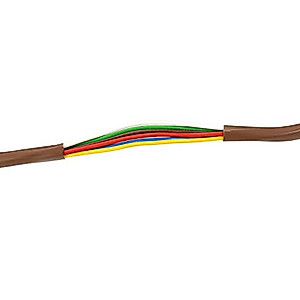 Thermostat Wire 18/6 - Brown - Solid Copper 18 Gauge, 6 Conductor - CL2 (UL Listed) CMR Riser Rated (CL3) - Residential, Commercial and Industrial Rated - 18-6, 50 Feet