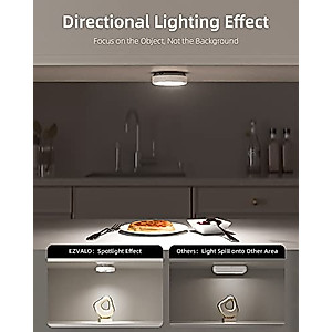 EZVALO Puck Lights with Remote Control, Rechargeable LED Light Battery Operated, Wireless Group Dimmable Under Cabinet Lighting Closet Counter (3 Pack)