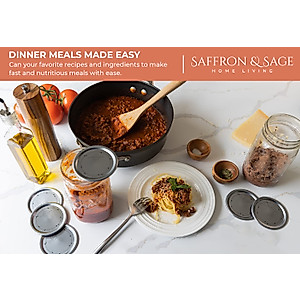 Saffron & Sage Canning Lids Regular Mouth - 120 Count Quality Universal Lids for Ball, Kerr Mason Jars - Good Sealing Performance for a Tight Seal, Food Grade, Rust Proof, and Thick to Prevent Warping