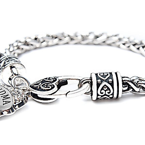 Luvalti Grandma Heart Charm Bracelet - Silver Heart Pendant Bracelet - Best Family Jewelry Gift