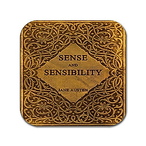 6 Coasters with Complete Novels of Jane Austen . Six Coffee Mug Coasters with Complete Novels of Jane Austen's Book Designs. (Book Title)