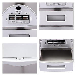 KIOPOWQ Rice Dispenser, Auto Rice Dispenser Rice Storage Container Stainless Steel Rice Organization, Perfect for Rice Cooker, 15kg/33lb, Silver