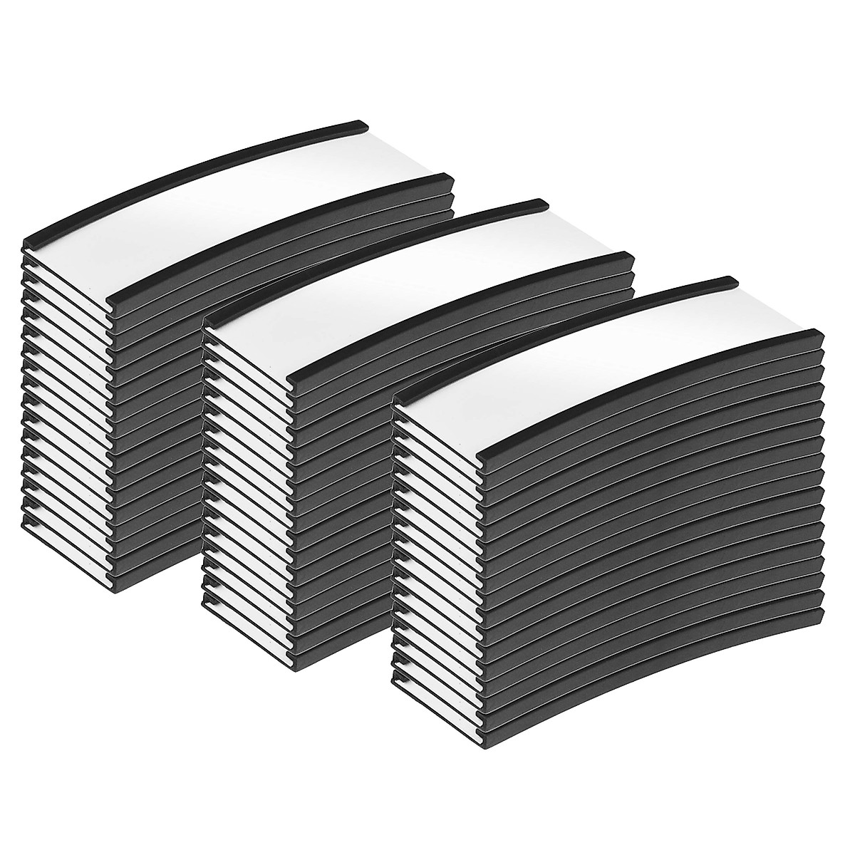 Pack of 50 - C Channel Magnetic Label Holders with Paper Inserts and Clear Plastic Protectors, Metal Surface Sign and Ticket Holder, Length of Label Area, 3" X Height of Label Area, 7/8"