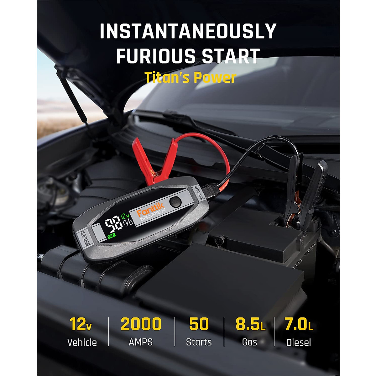 Fanttik T8 APEX Jump Starter Deluxe Package and Fanttik X9 Pro Portable Tire Inflator