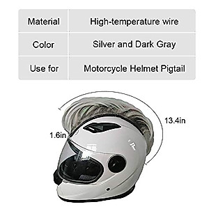 Pearlead Helmet Mohawk Wig Adhesive Accessories Kids Mohawk for Motorcycle Bicycle Ski Snowboard Helmet Hair Reusable Design Silver Gary