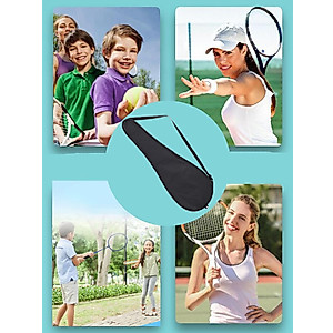 ITODA Single Badminton Racket Cover Bag, Waterproof Portable Paddle Carry Case with Adjustable Shoulder Strap Outdoor Sports Storage Dustproof Bag