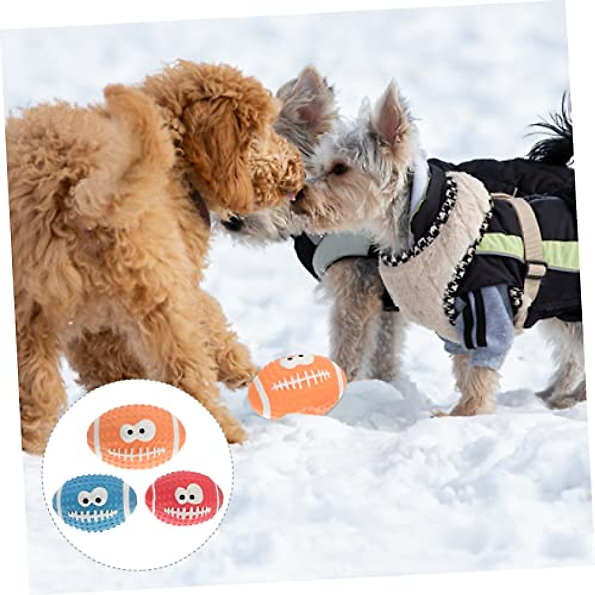 NOLITOY 3pcs Teething Ball Toys Pet Chew Toys Teething Toys Squeaky Balls for Dogs Rubber Balls for Dogs Puppy Chew Toy Dog Balls Outdoor Toys Dog Squeaky Toys Vocalize Sound Toy Emulsion