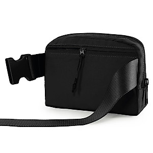 ODODOS Unisex Mini Belt Bag with Adjustable Strap Small Waist Pouch for Workout Running Travelling Hiking, Black