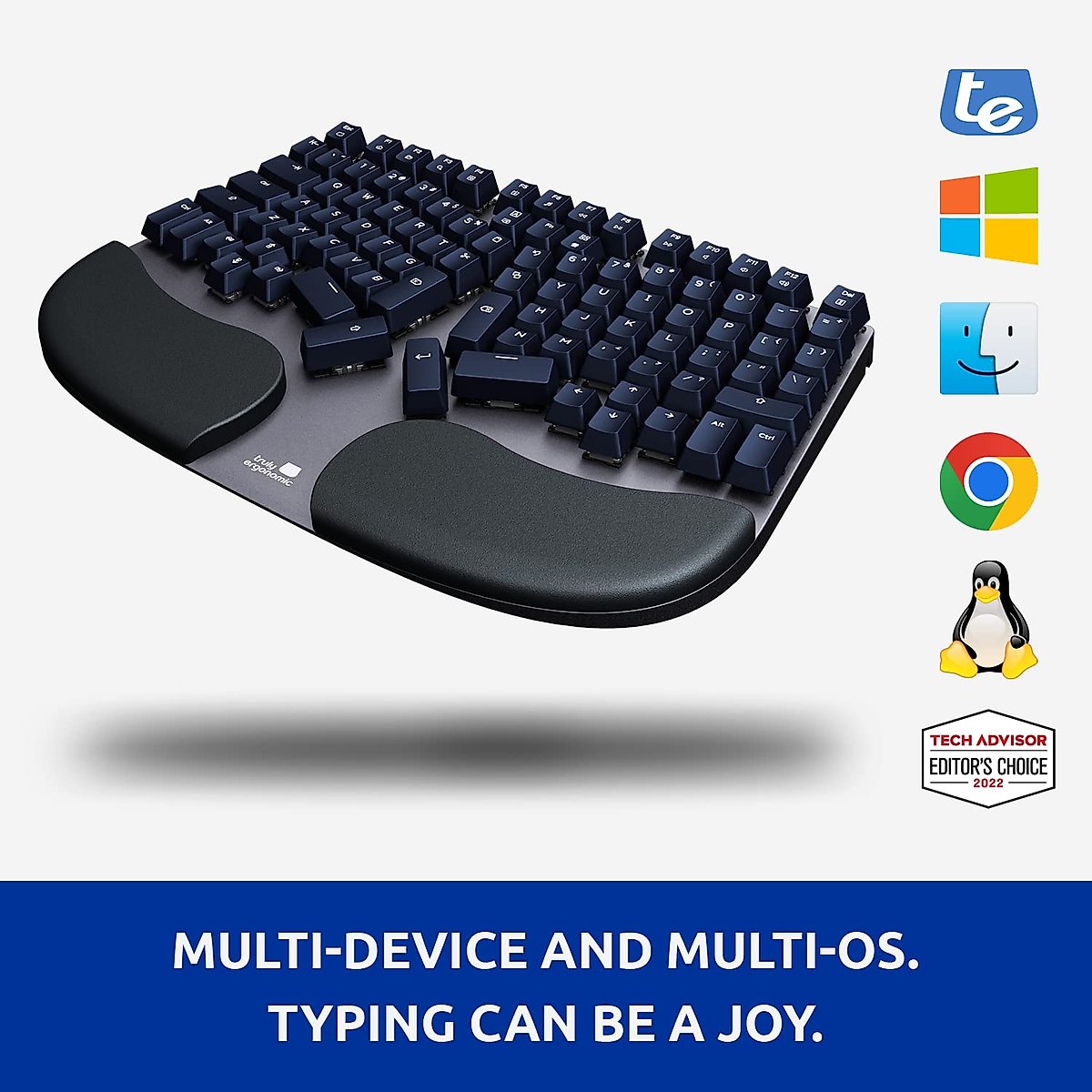 Truly Ergonomic Cleave Keyboard - Tactile Optical Mechanical Switches Better Than Cherry MX, Natural Typing, Comfortable Palmrest, Backlight, Strong Aluminum Body, Best Split Keyboard, Windows/Mac