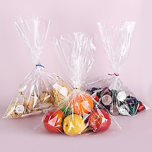 100Pcs Cellophane Bags 12"x16" Clear Plastic Bags for Gifts for Treat Bags Household Bags Party Favors Packaging