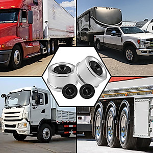 JADODE Trailer Bearing Dust Cap 2.44 in Trailer Axle Dust Cap with 8 Rubber Plugs Heavy Duty Grease Covers Bolt Metal Trailer Hub Dust Caps for Most 5200-6000lbs Trailer Dexter Trailer Camper RV